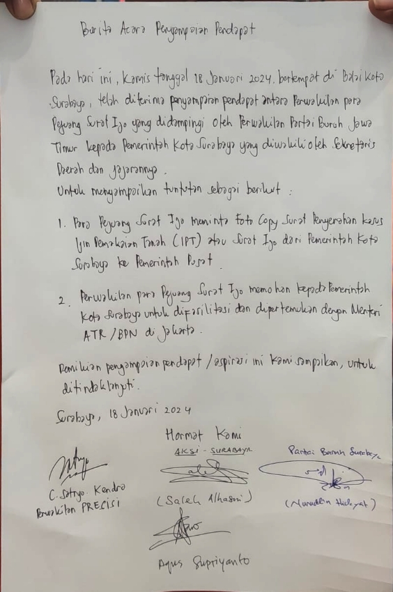 Gelar Demo di Balai Kota, Warga Korban Surat Ijo Surabaya Tolak HGB ...